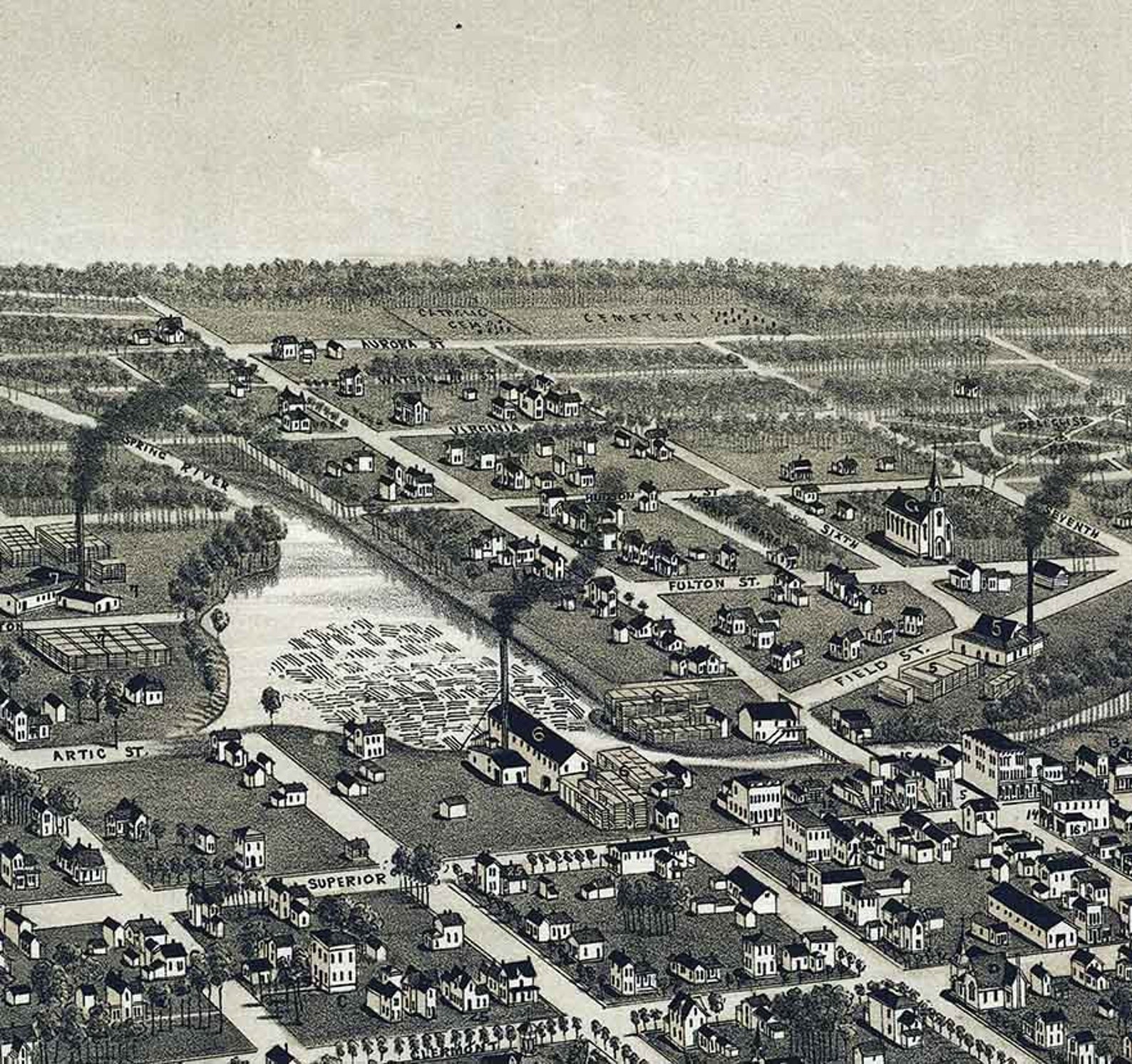 1886 Panoramic Map of Antigo Wisconsin Langlade County - Etsy
