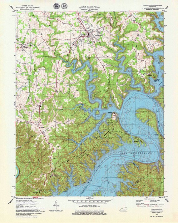 1978 Topo Map of Jamestown Kentucky Lake Cumberland | Etsy