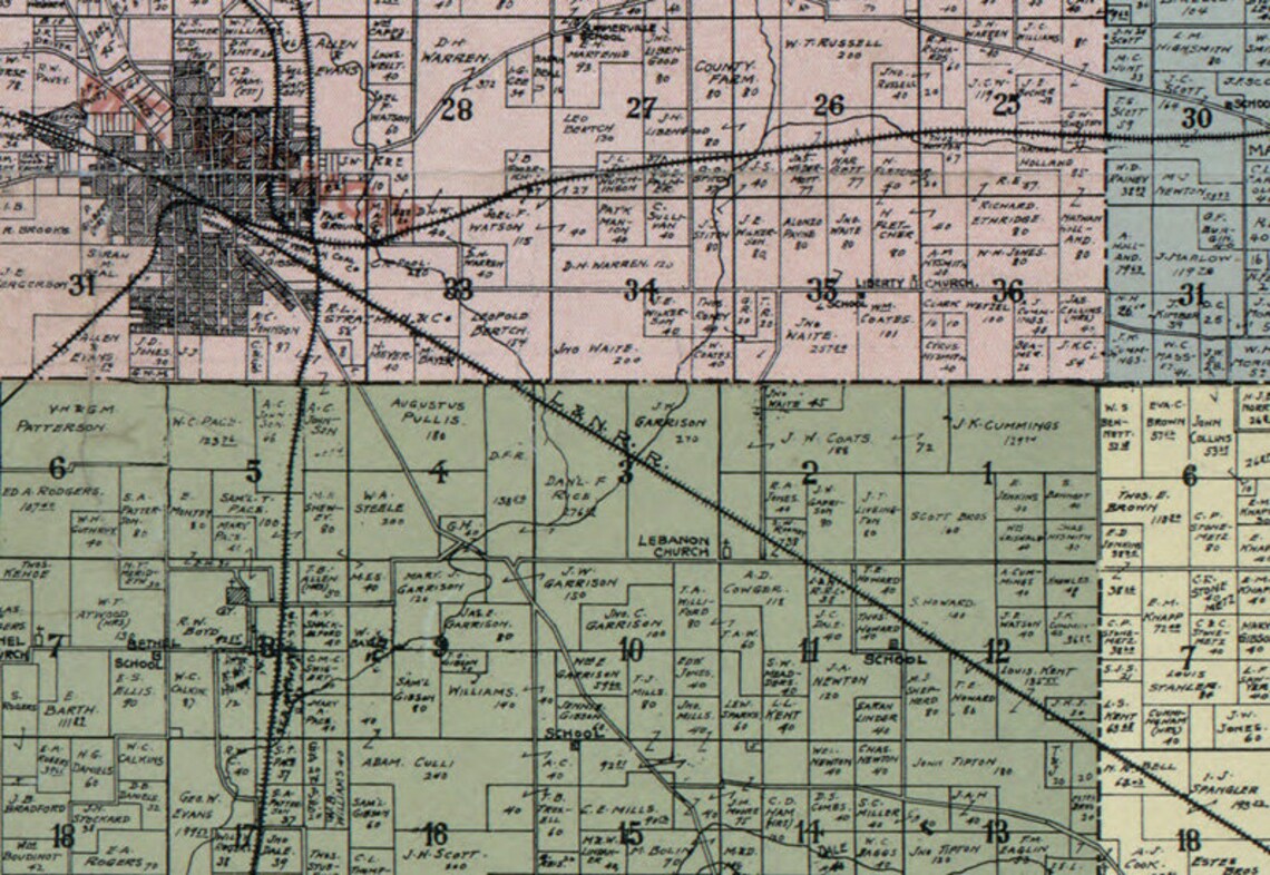 1900 Farm Line Map of Jefferson County Illinois - Etsy