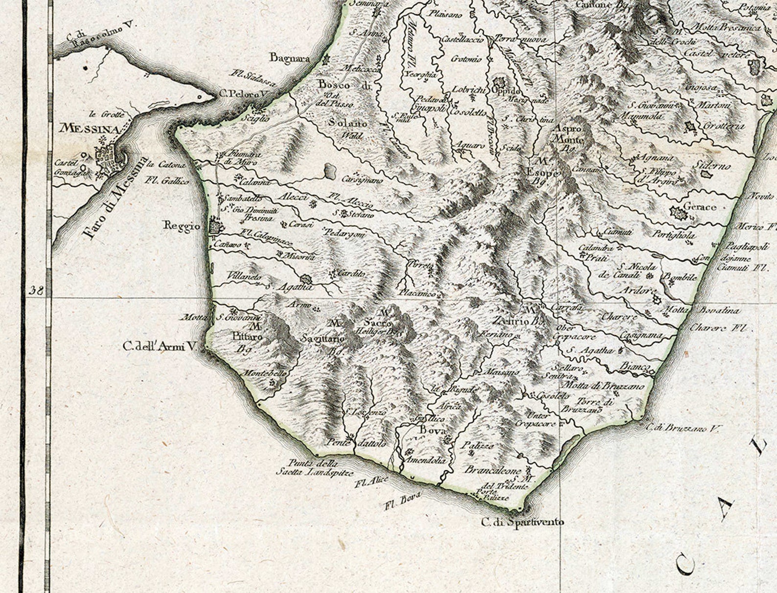 1731 Map of Calabria Italy - Etsy