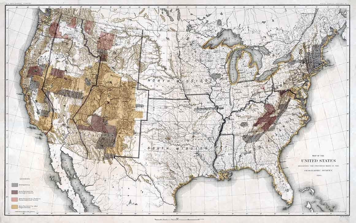 1884 Map of the United States - Etsy