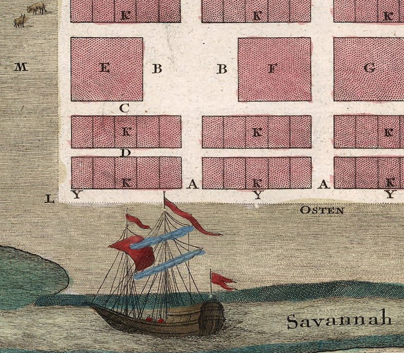 1747 Map of Ebenezer Georgia | Etsy