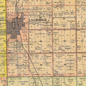 1904 Farm Line Map of La Grange County Indiana - Etsy