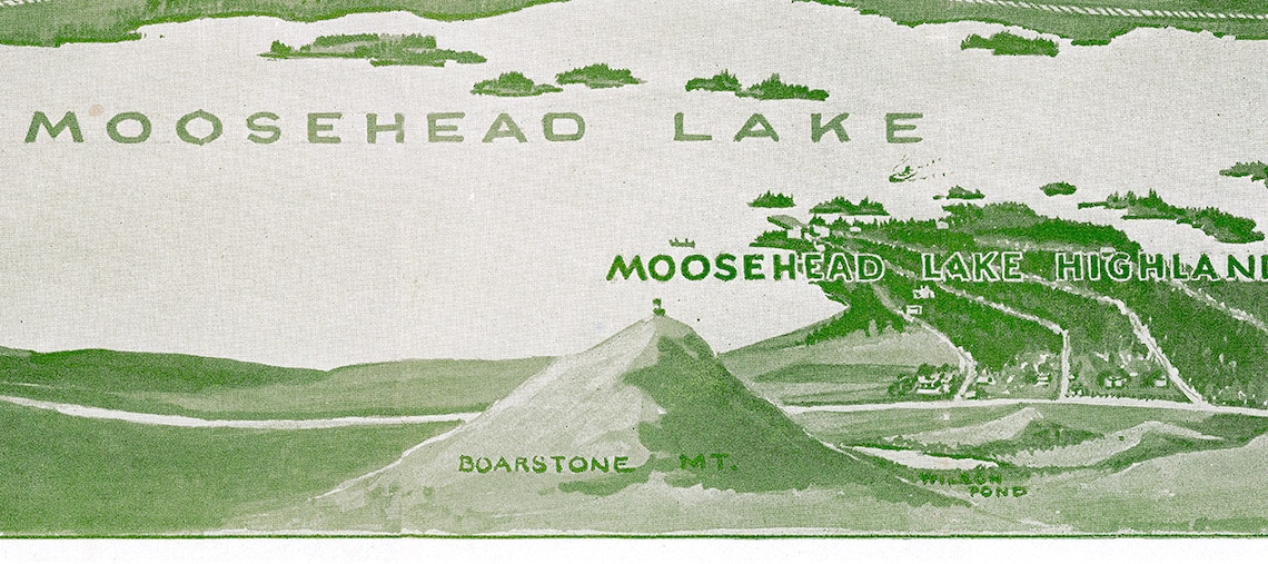 Moosehead Lake Maine Panoramic Map - Etsy