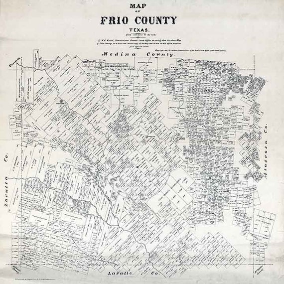 1879 Farm Line Map of Frio County Texas - Etsy