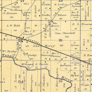 1889 Map of Waupaca Township Waupaca County Wisconsin - Etsy