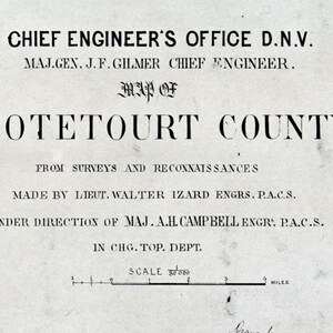 1864 Map of Botetourt County Virginia Family Names Genealogy - Etsy