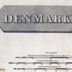 1814 Map of Denmark - Etsy