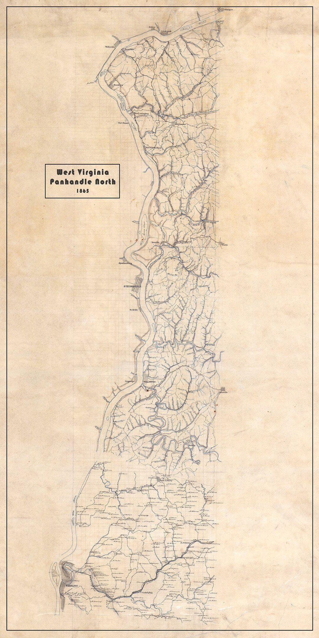 1865 Map of the West Virginia Panhandle North - Etsy