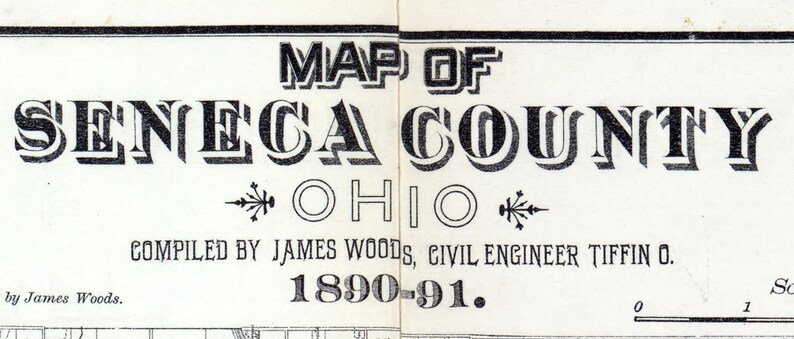 1891 Farm Line Map of Seneca County Ohio Tiffin - Etsy