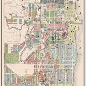 1908 Town Map of Racine Racine County Wisconsin - Etsy