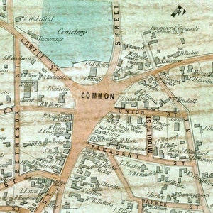 1854 Town Map of Reading Middlesex County Massachusetts - Etsy