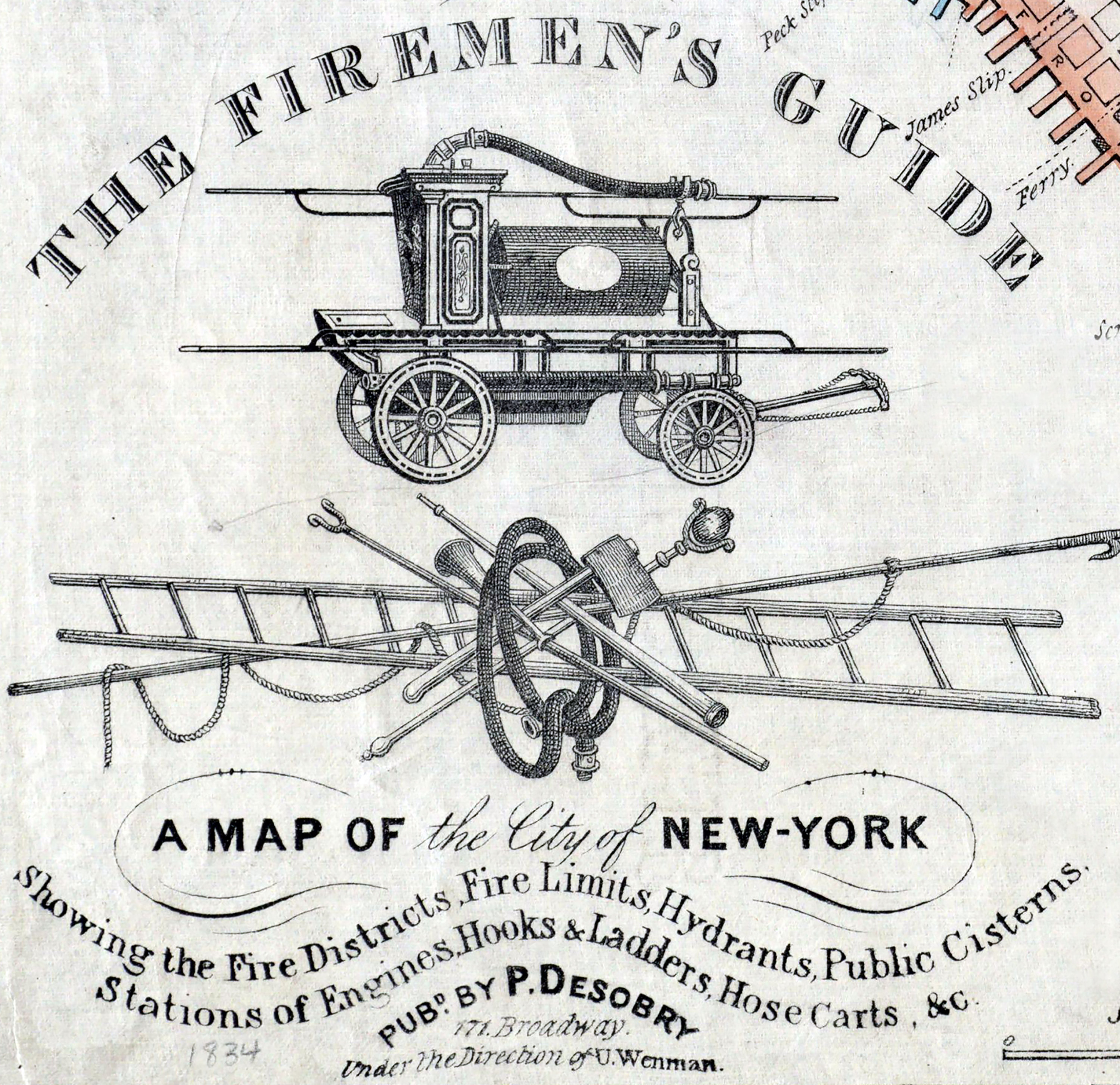1834 Map of New York City - Etsy