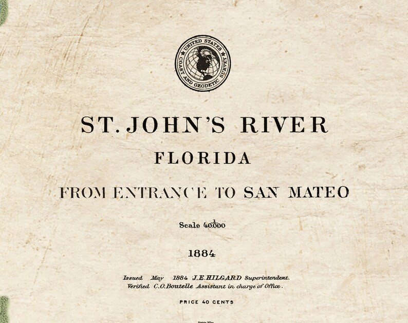 1884 Map of the Saint Johns River Florida - Etsy