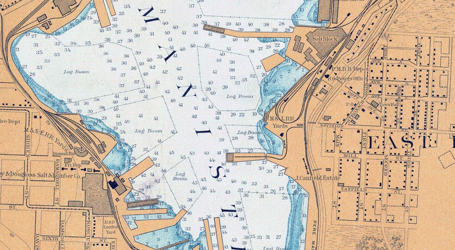 1904 Nautical Map of Manistee Harbor Manistee County Michigan - Etsy