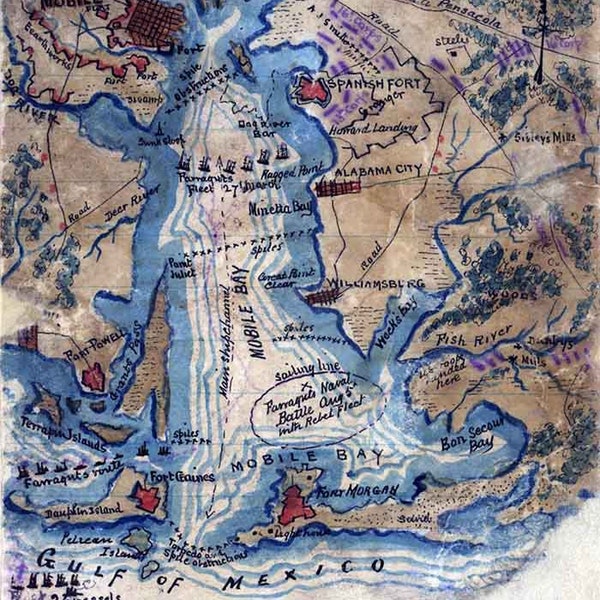 Map of Mobile Alabama - Etsy