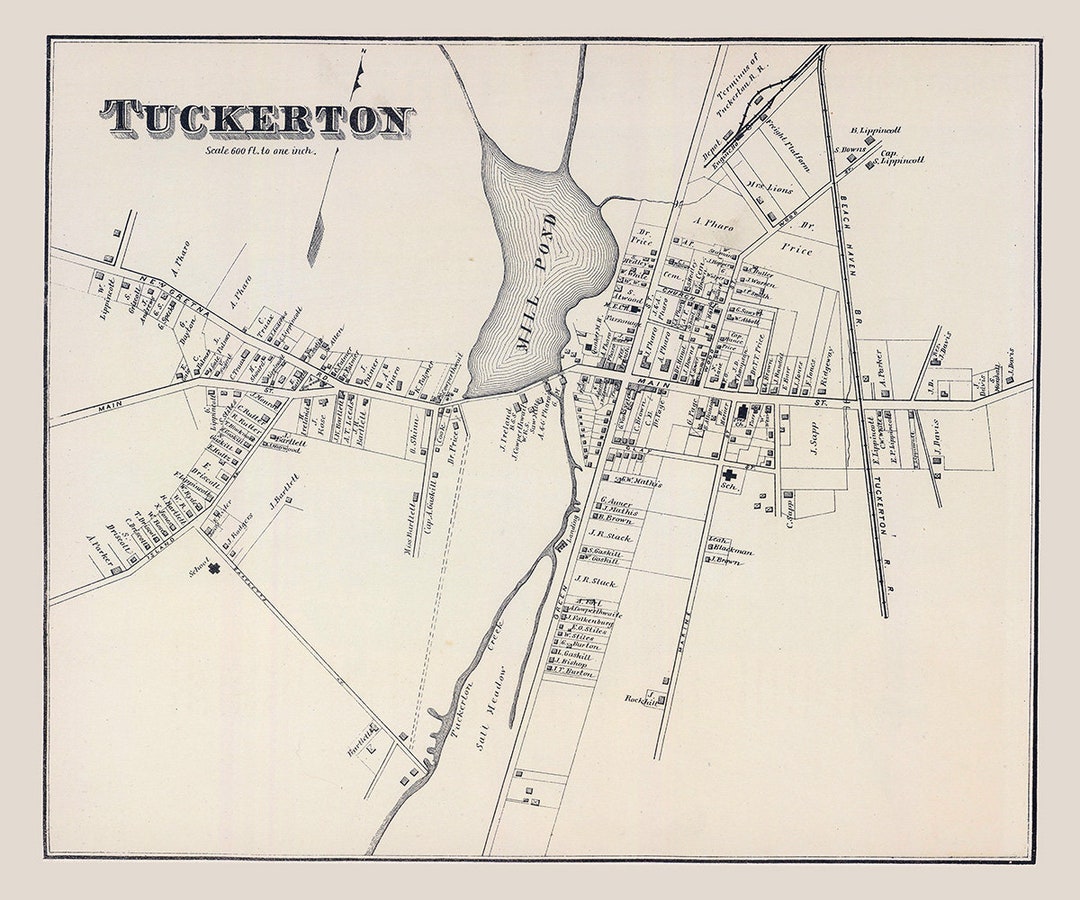 1878 Map of Tuckerton New Jersey - Etsy