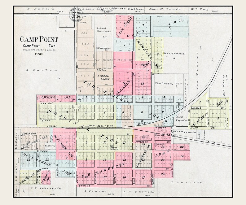 1901 Map of Camp Point Adams County Illinois - Etsy