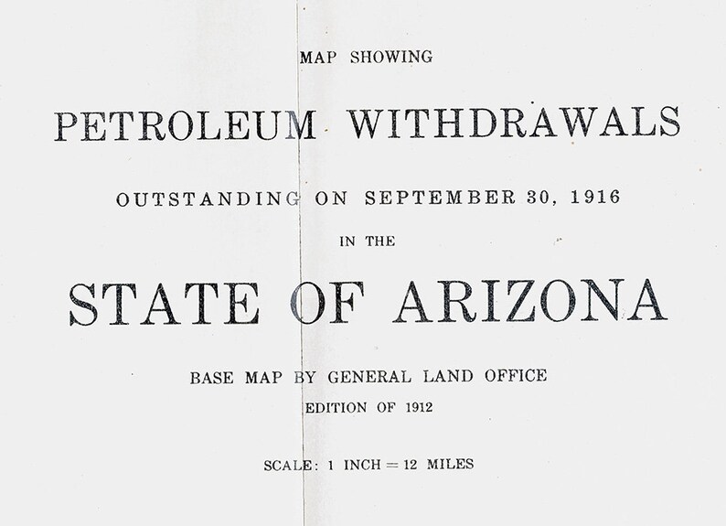 1916 Map of Arizona Petroleum Sites - Etsy