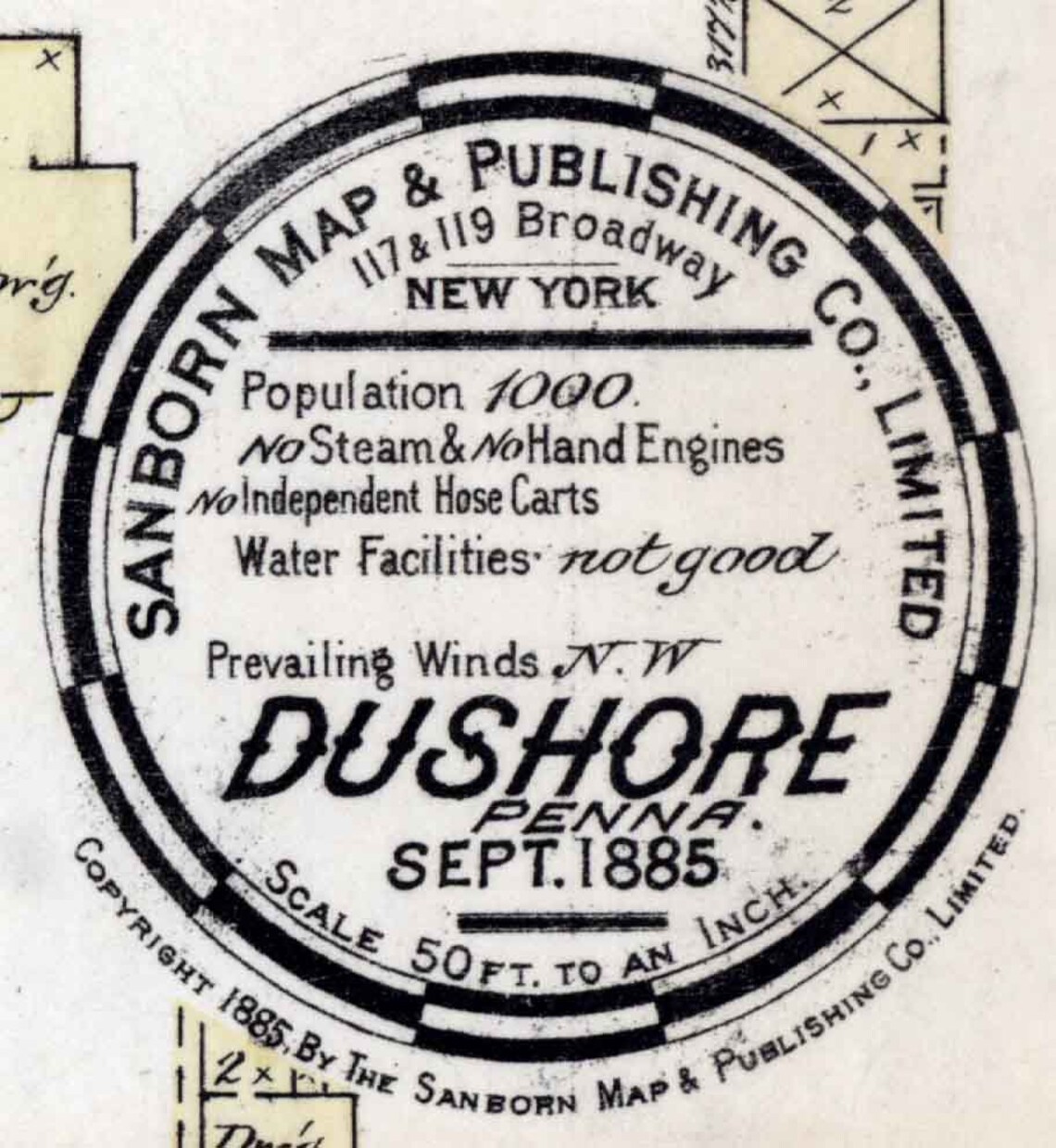 1885 Town Map of Dushore Sullivan County Pennsylvania - Etsy