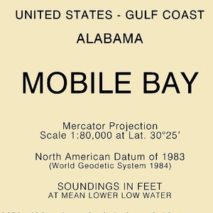 2008 Nautical Chart of Mobile Bay Alabama - Etsy