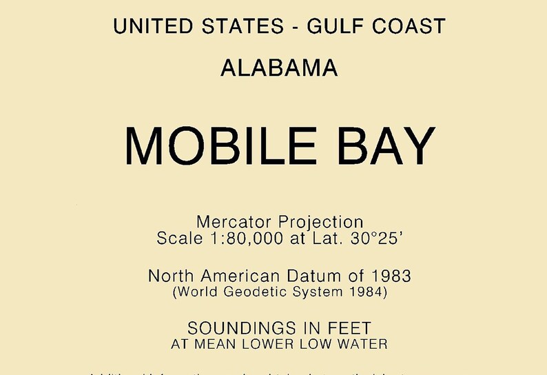 2008 Nautical Chart of Mobile Bay Alabama - Etsy