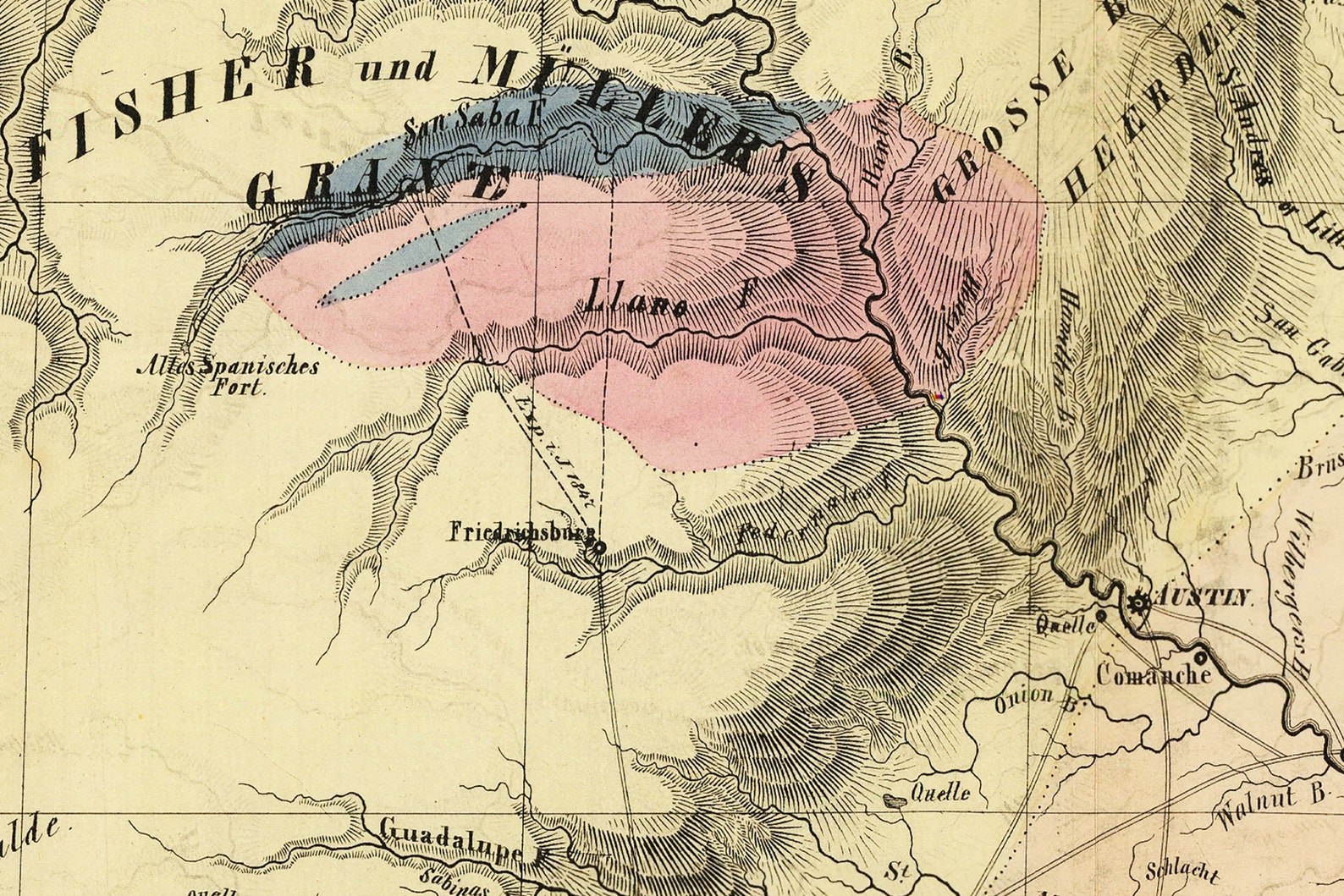 1849 Map of Texas Geography - Etsy