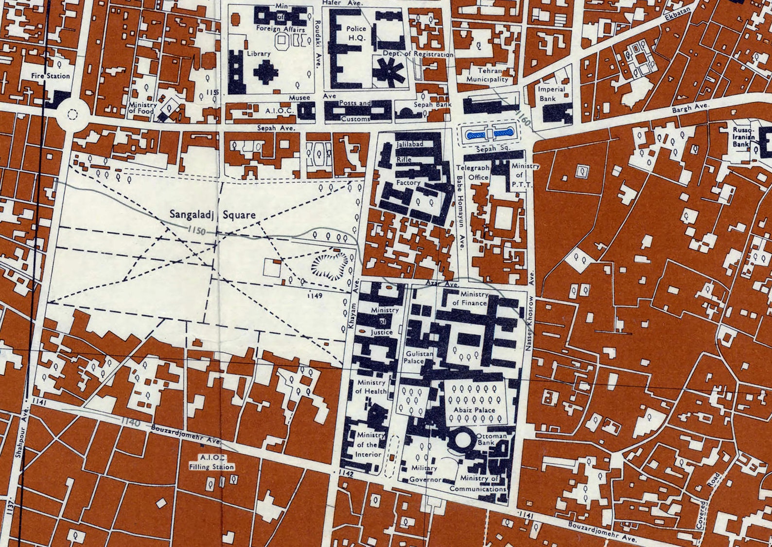 1952 Town Map of Tehran Iran - Etsy