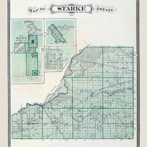 1876 Map of Starke County Indiana - Etsy