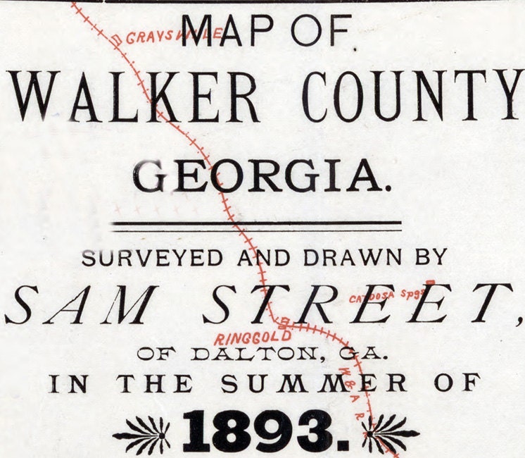 1893 Map of Walker County Georgia Landowner Reprint - Etsy