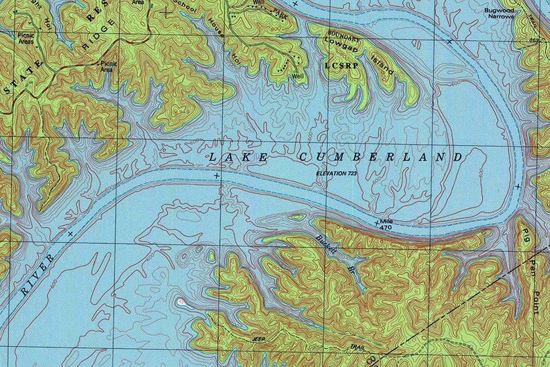 1978 Topo Map of Jamestown Kentucky Lake Cumberland | Etsy