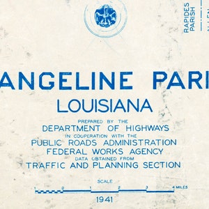 1950 Map of Evangeline Parish Louisiana - Etsy
