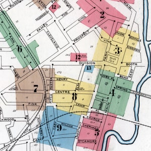 1898 Town Map of Ashtabula Ohio - Etsy