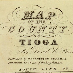 1829 Map of Tioga County New York - Etsy