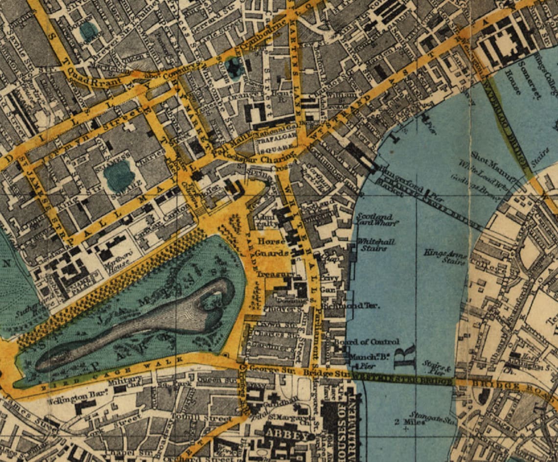 1860 Map of London England - Etsy UK