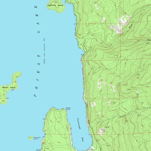 1967 Map of Priest Lake Idaho - Etsy