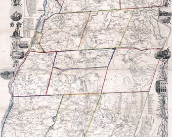 1872 Map of Sullivan County Pa From Actual Surveys Dushore | Etsy