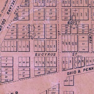 1850 Map of Crestline Crawford County Ohio - Etsy