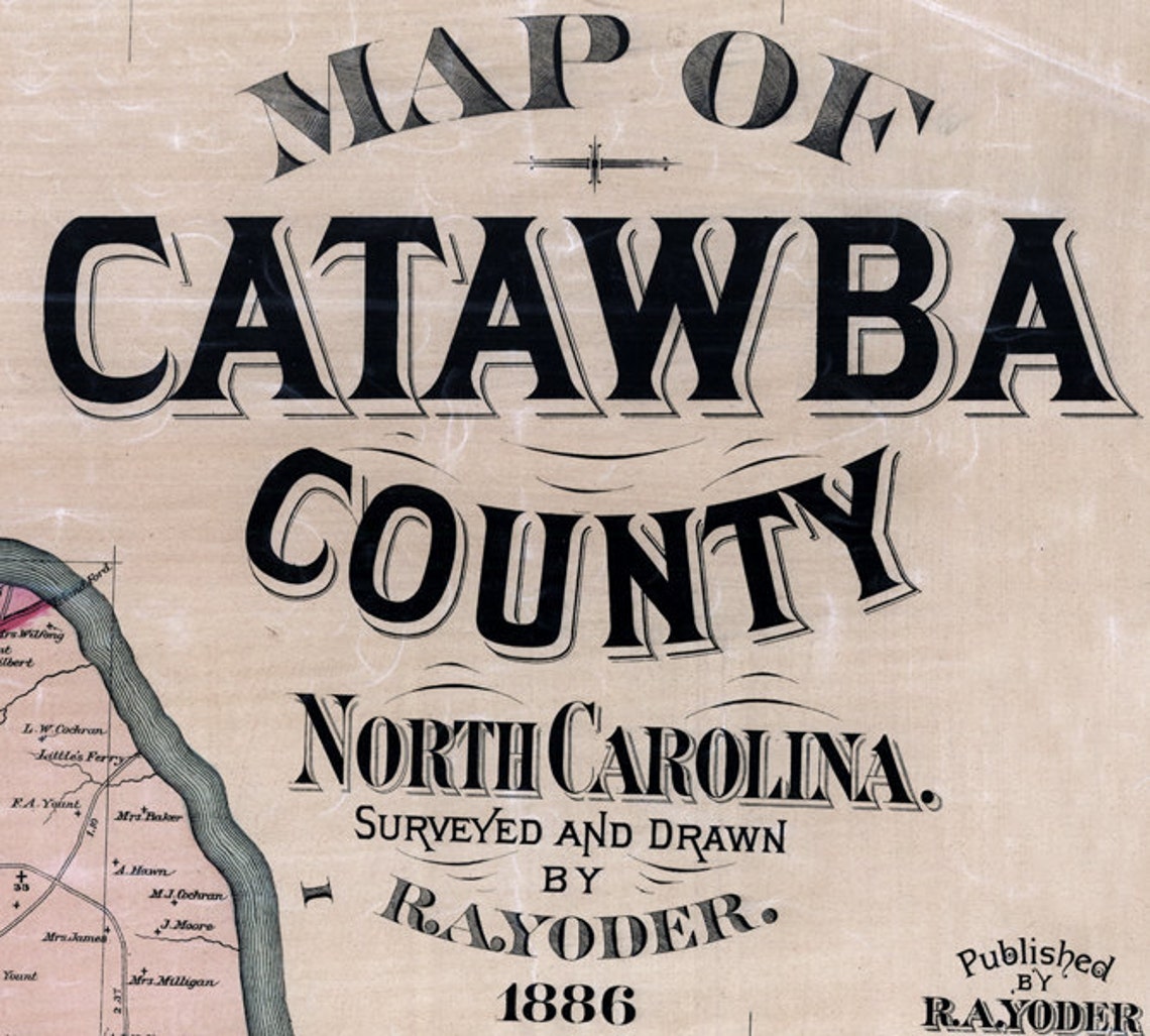 1886 Map of Catawba County North Carolina - Etsy