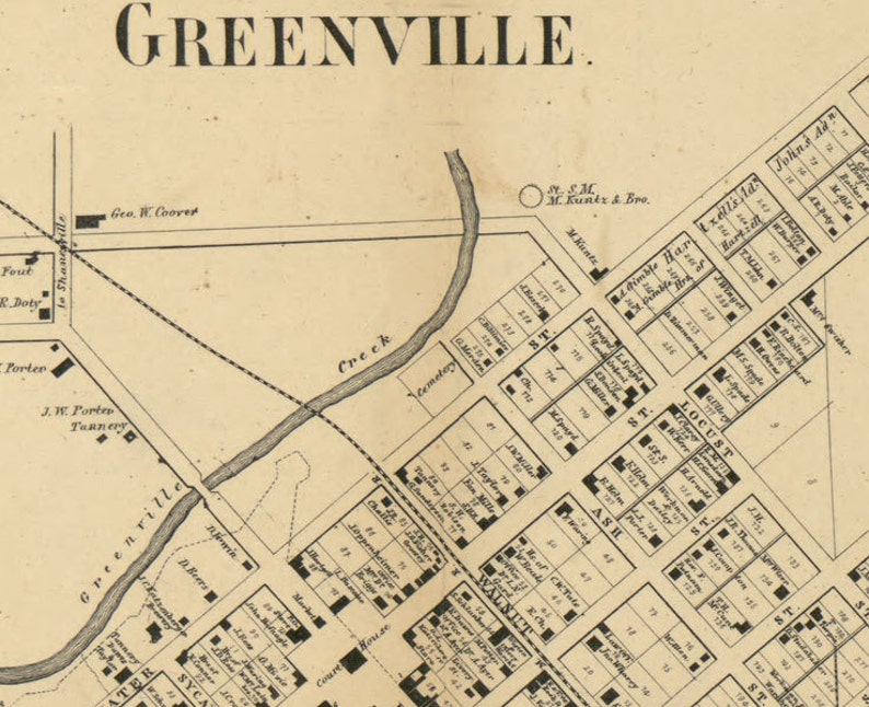 1857 Farm Line Map of Darke County Ohio Greenville | Etsy