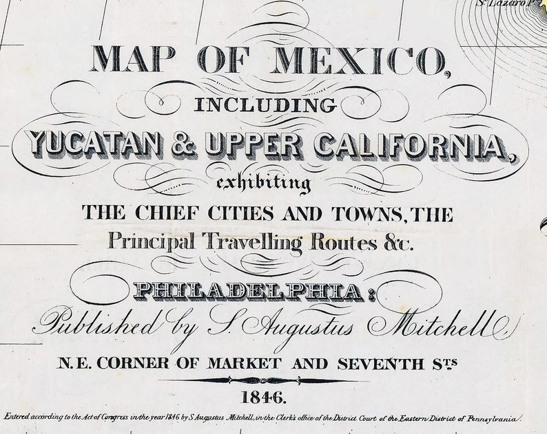 1846 Map of Mexico - Etsy