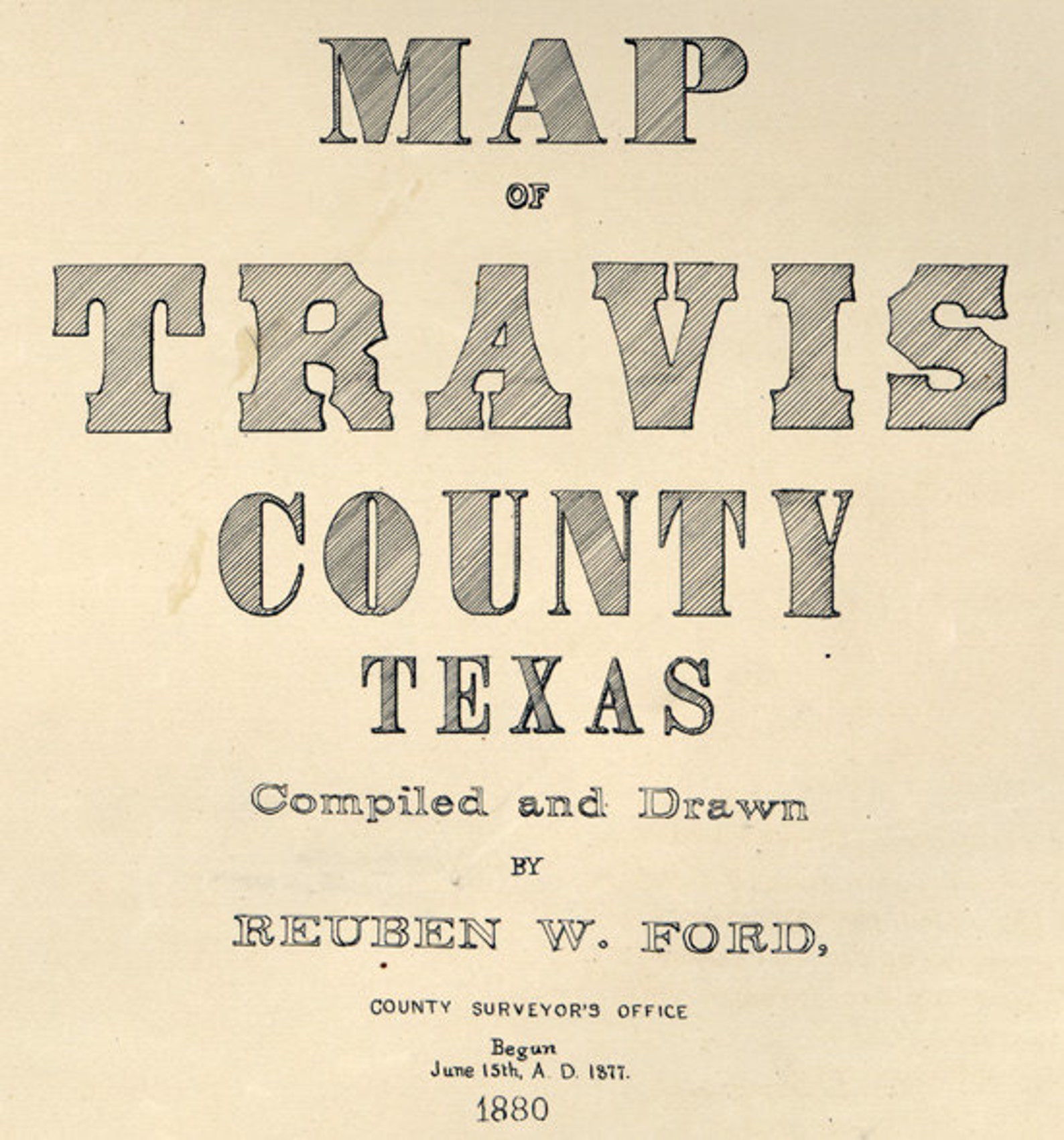 1880 Farm Line Map of Travis County Texas Austin | Etsy