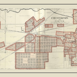 1921 Map of Chesterton and Porter Porter County Indiana - Etsy