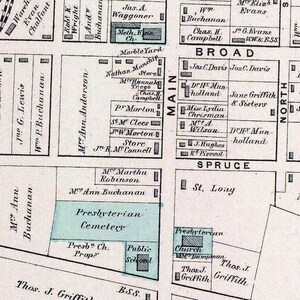 1873 Town Map of Waynesburg Chester County Pennsylvania - Etsy