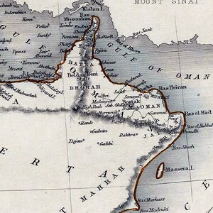 1851 Map of Arabia - Etsy