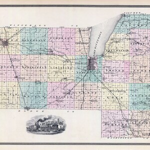1878 Map of Fond Du Lac County Wisconsin - Etsy