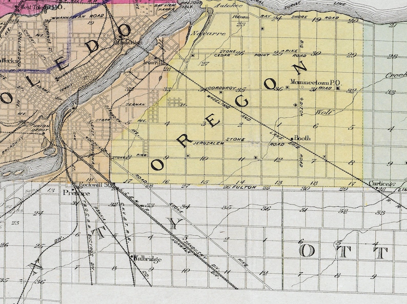 1899 Map of Lucas County Ohio - Etsy