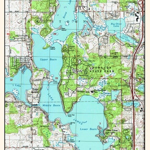1980 Map of Lake James Indiana - Etsy