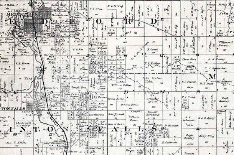 1879 Farm Line Map of Steele County Minnesota Owaton Medford - Etsy