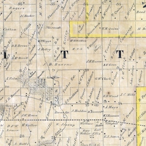 1865 Farm Line Map of Clinton County Iowa Dewitt Lyons - Etsy